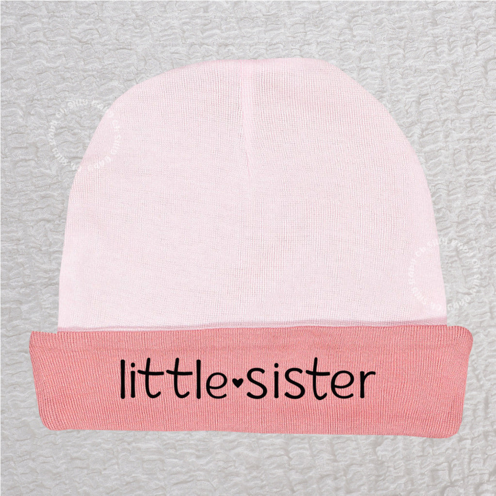 Custom Little Sister Beanie Hats | Oh Silly Baby